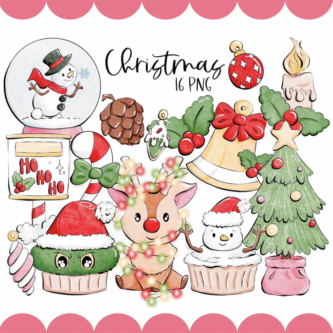 Christmas Clipart Graphics | 300dpi Digital Illustration | Doodle ...