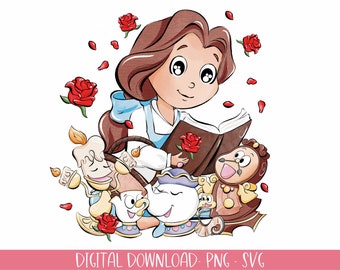Belle Inspired Clipart | 300 Dpi Digital Illustration | Doodle ...