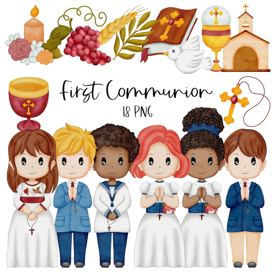 First Communion Clipart Graphics Digital Illustration Commercial ...