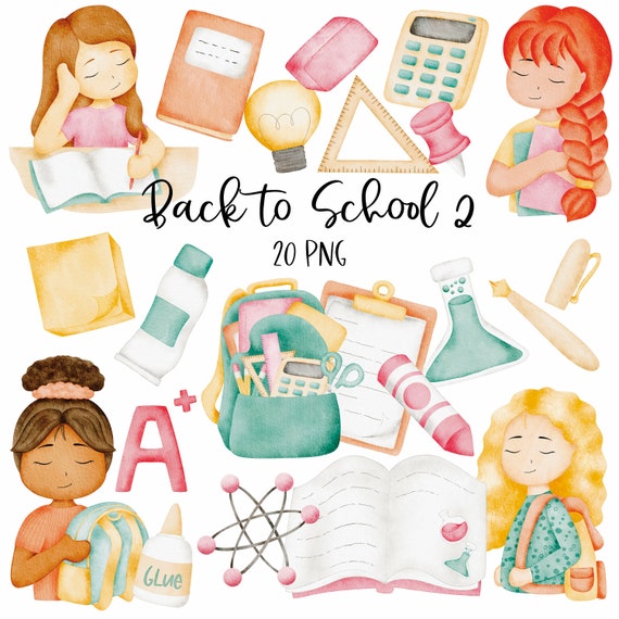 Back to School Set 2 Clipart Graphics With Commercial License - Etsy