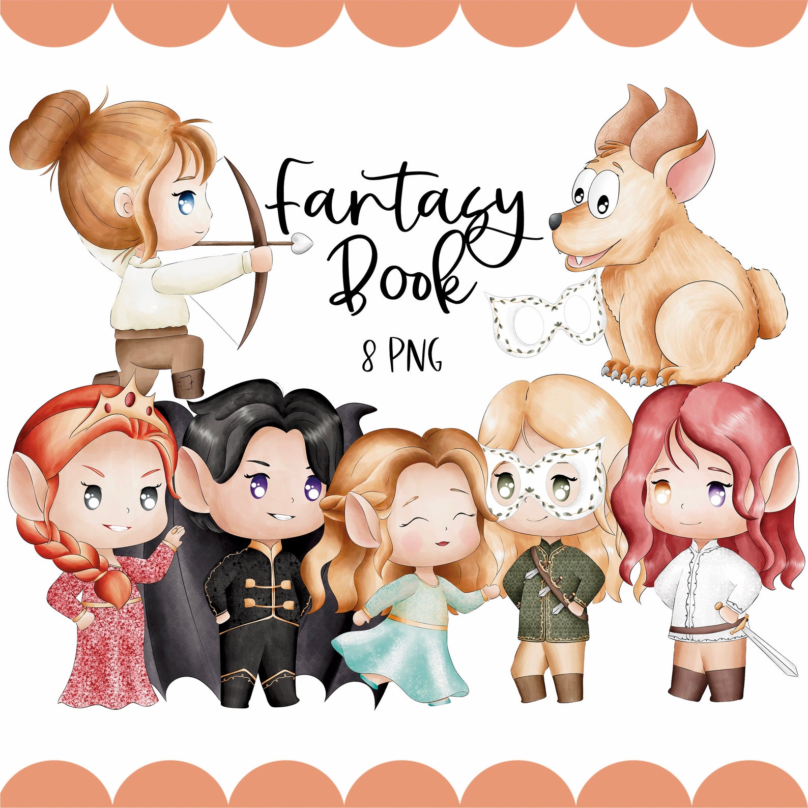 ACOTAR Inspired Clipart Graphics Digital Illustration - Etsy