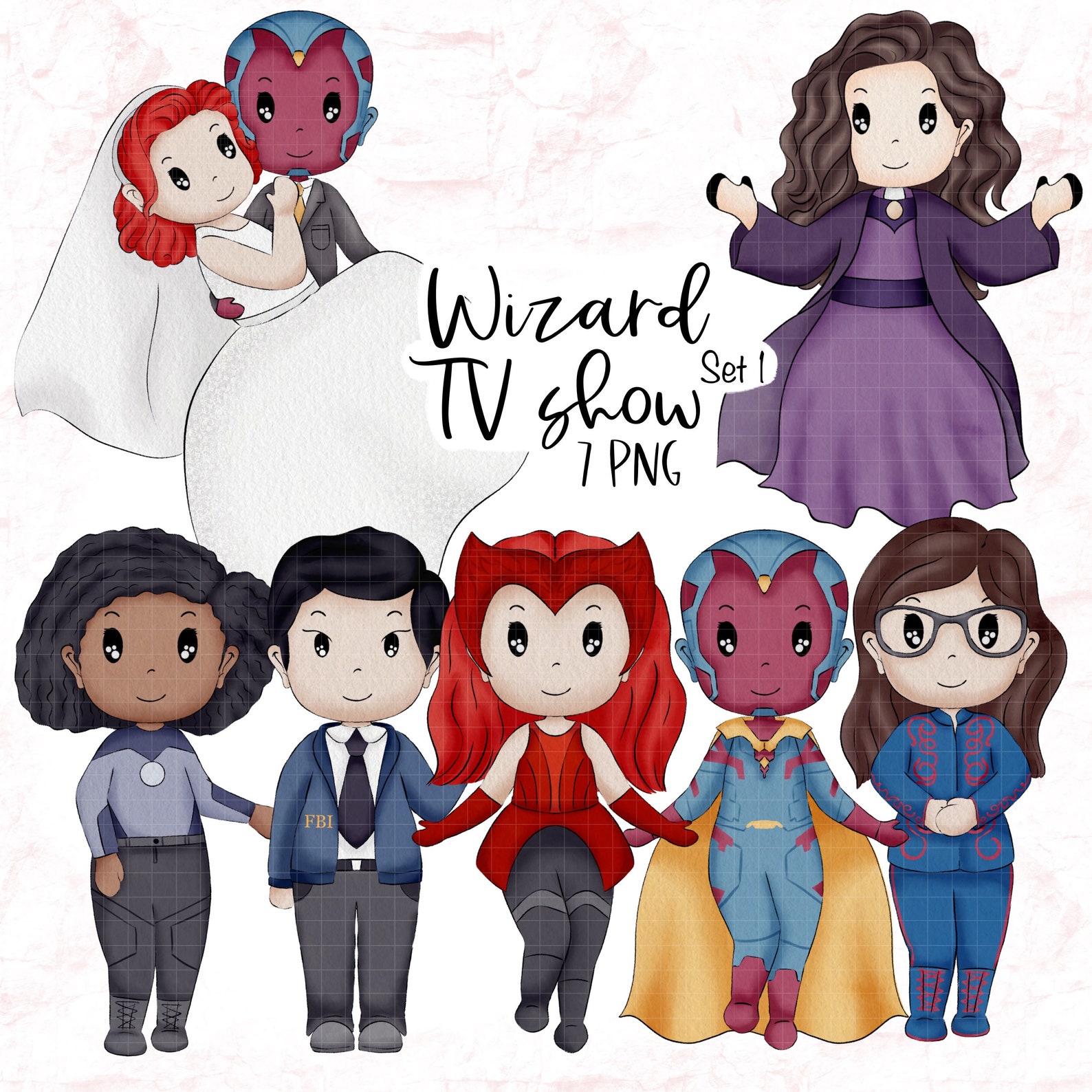 Wizard TV Show Clipart Graphics Digital Illustration Doodle Commercial ...