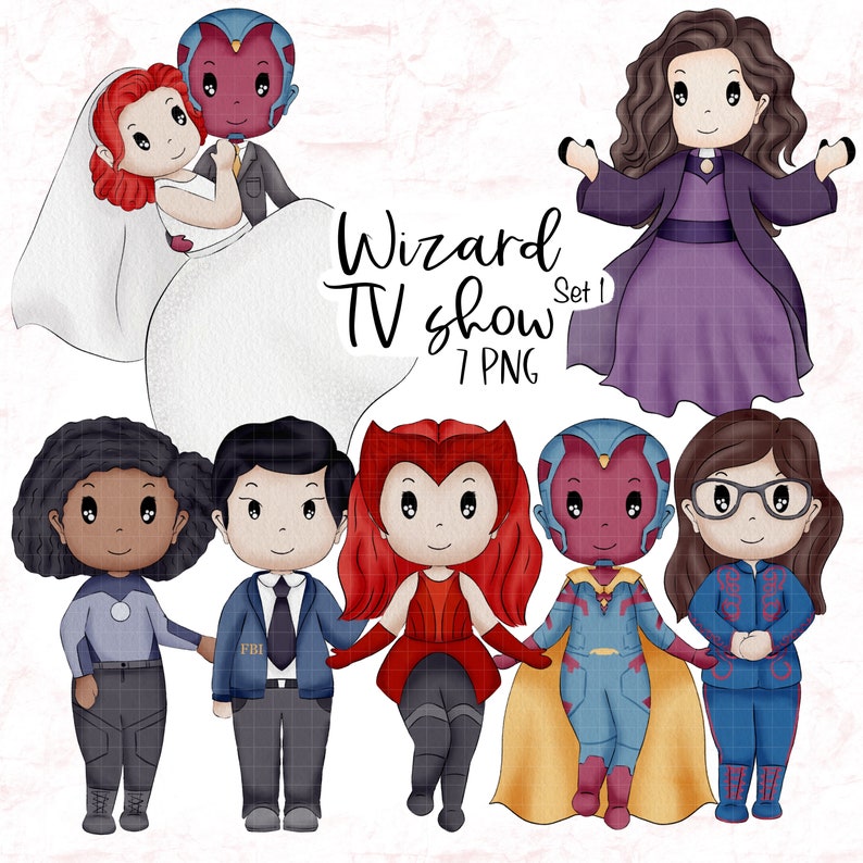 Wizard TV Show Clipart Graphics Digital Illustration Doodle Commercial ...