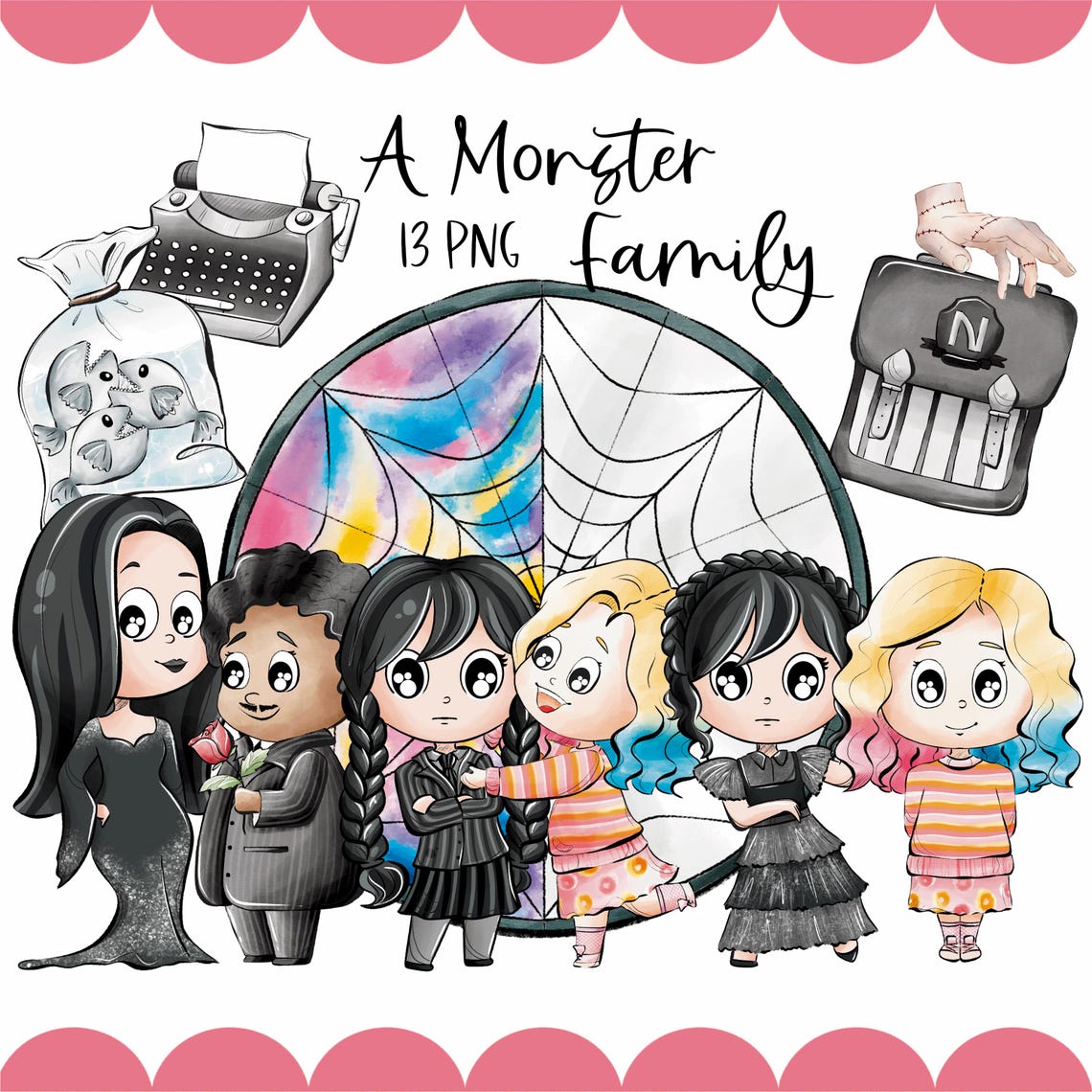 Halloween Monster Family Clipart | Chibi Characters | 300 Dpi Digital ...