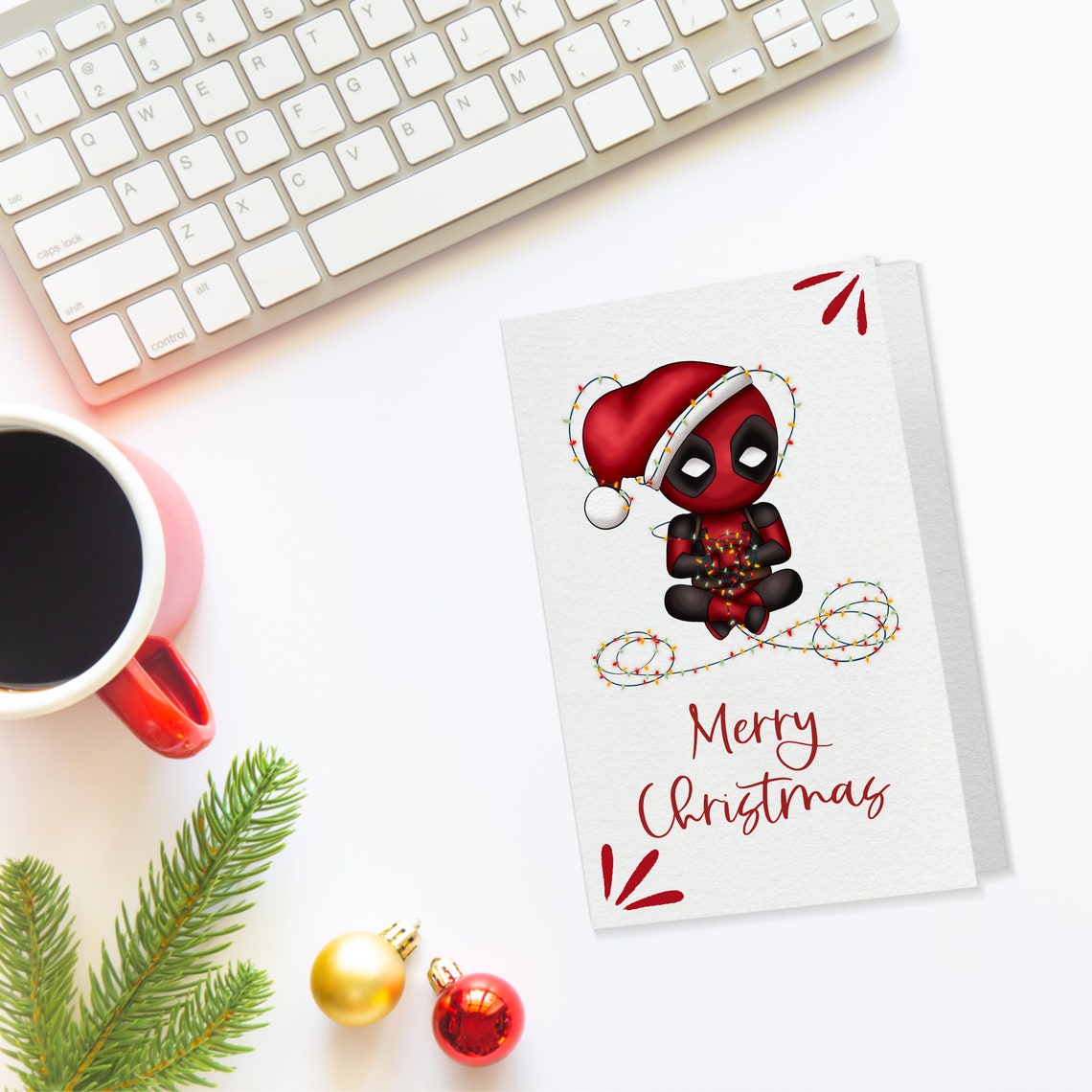 Christmas Deadpool Clipart Graphics Digital Illustration - Etsy