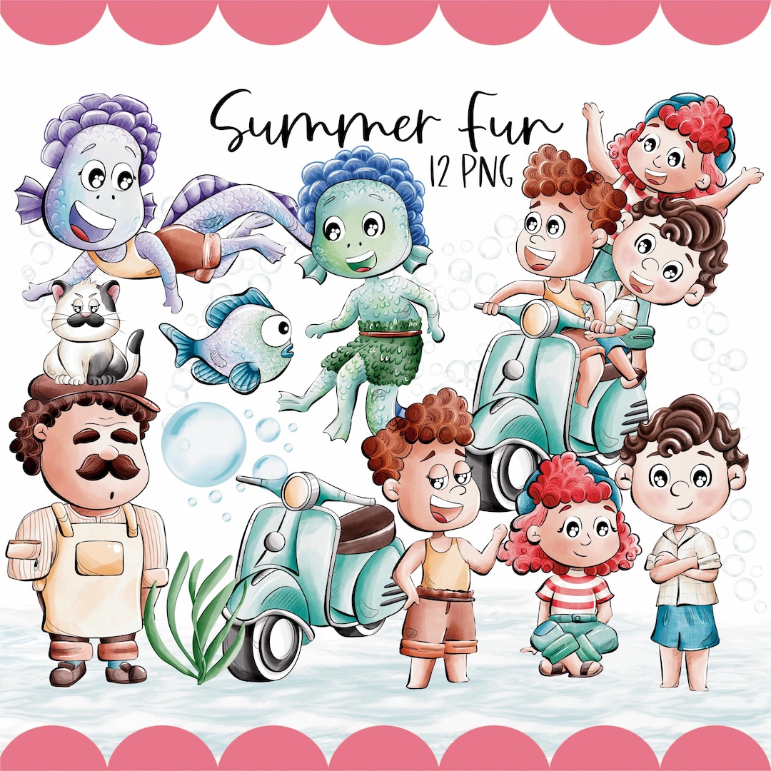 Summer Fun Kids 300dpi Clipart Graphics | Digital Illustration With ...