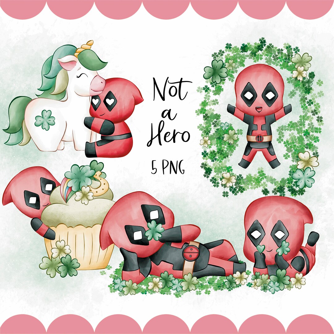 Saint Patricks Deadpool Clipart Graphics Digital Illustration With ...