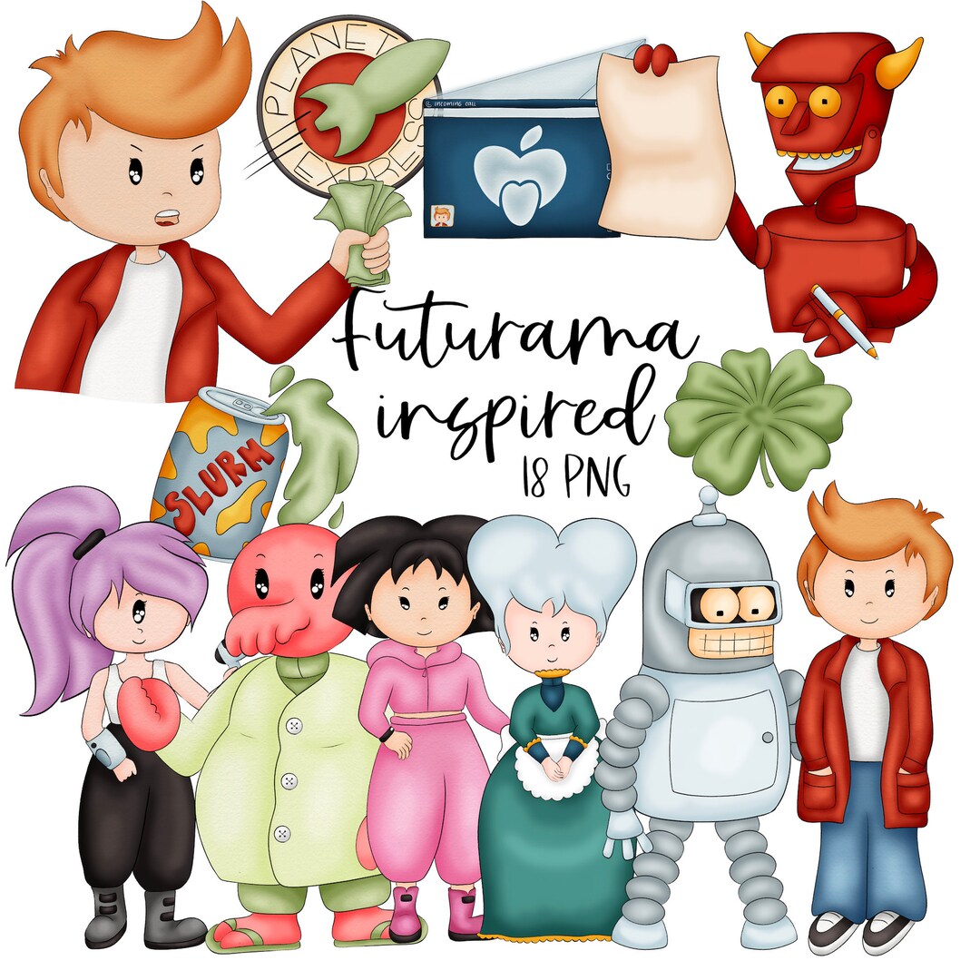 Futurama Inspired Clipart Graphics | Digital Illustration With ...