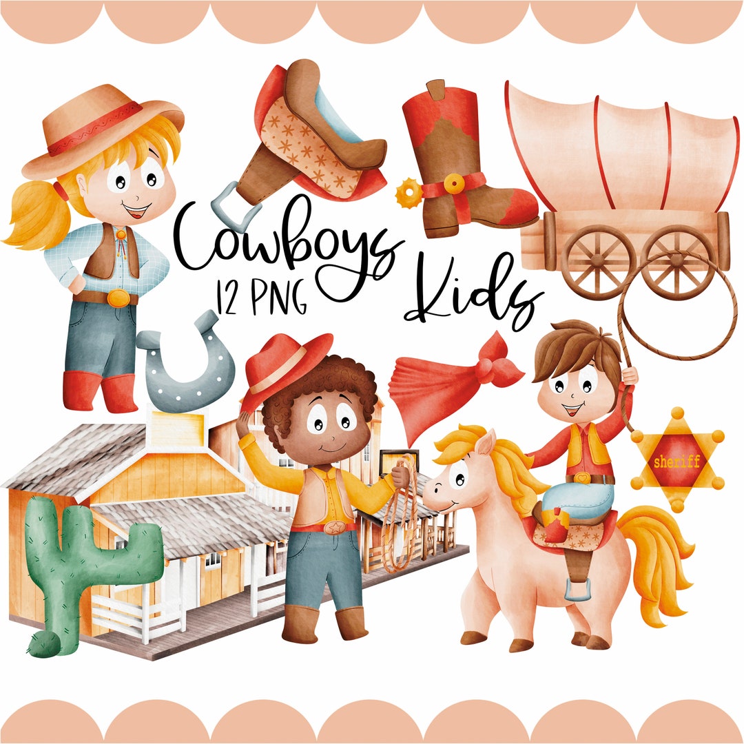 Cowboy Clipart Graphics | Digital Illustration With Commercial License ...