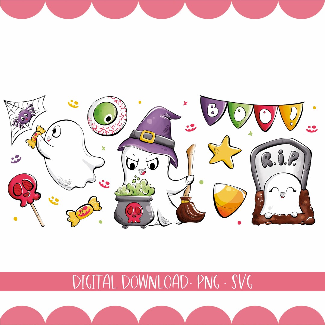 Halloween Ghosts Clipart Graphics | 300 Dpi Digital Illustration ...