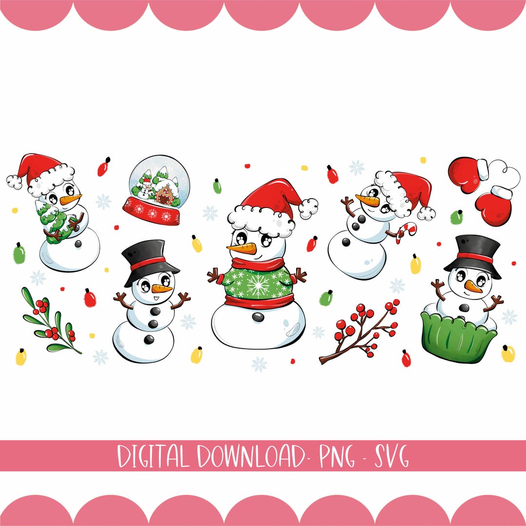 Cute Snowman Clipart Graphics | 300 Dpi Digital Illustration ...