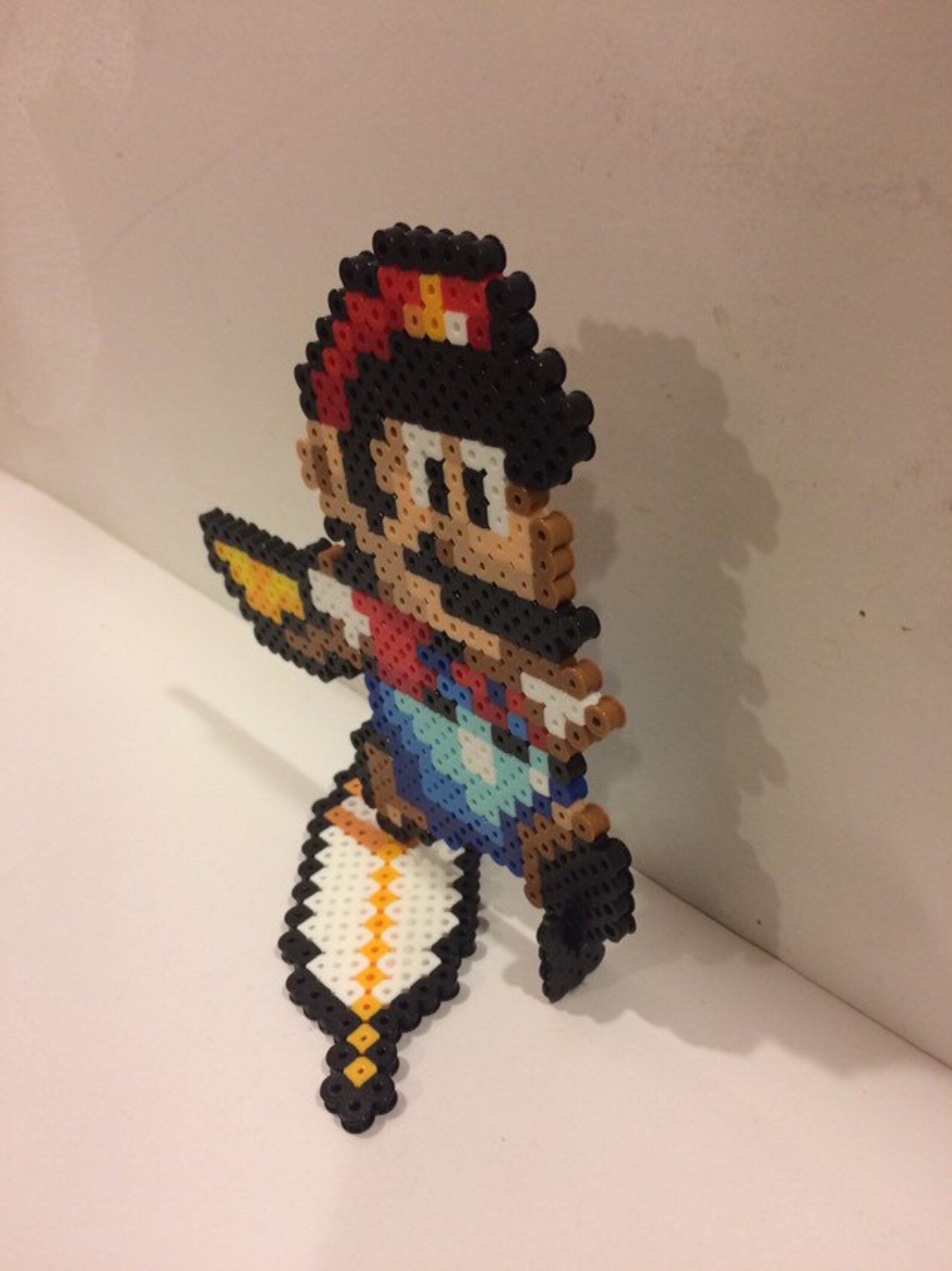Super Mario World Perler - Cape Mario With Stand - Etsy