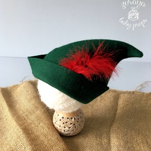 Peter Pan Hats Green Hat Red Feather Disney Hat Birthday - Etsy