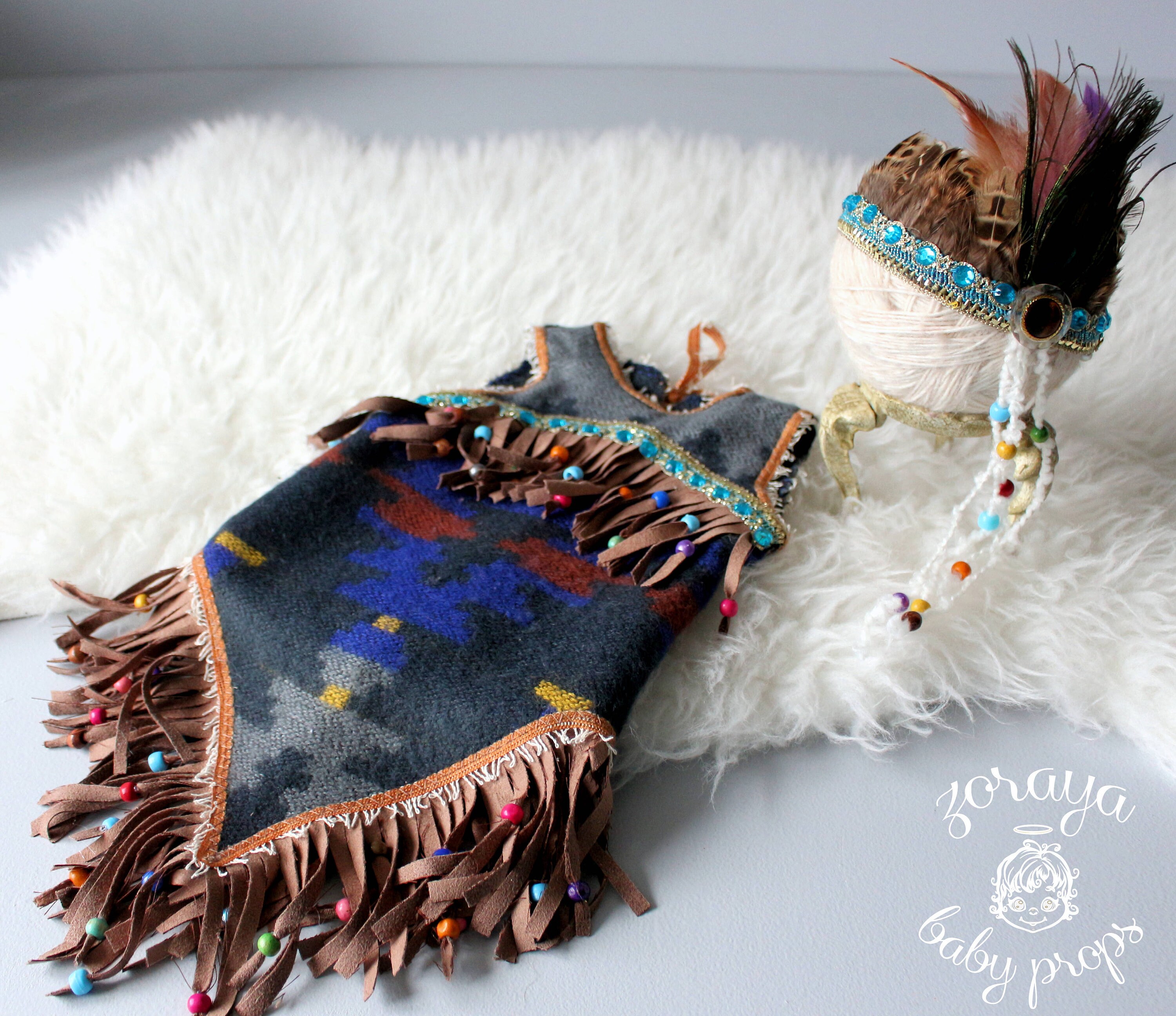 Native American Indian Inspired Props Feathers Crown Girl | Etsy