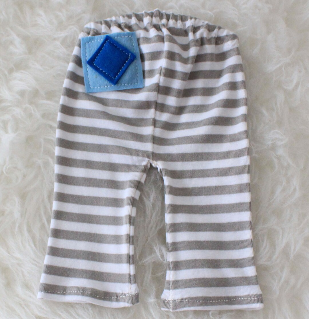 Newborn Striped Pants: Handmade Gray Baby Photo Prop With Applique ...