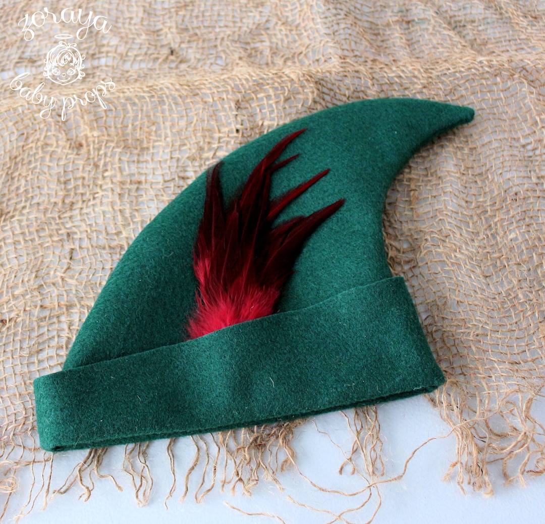 Peter Pan Hats Green Hat Red Feather Disney Hat Birthday - Etsy