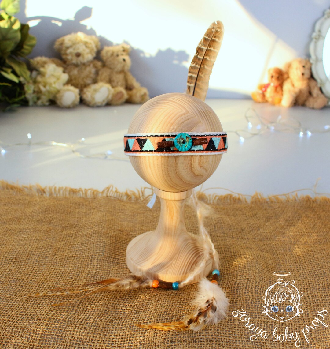 Native American Indian Inspired Feather Crown, Headdress, Beads ...