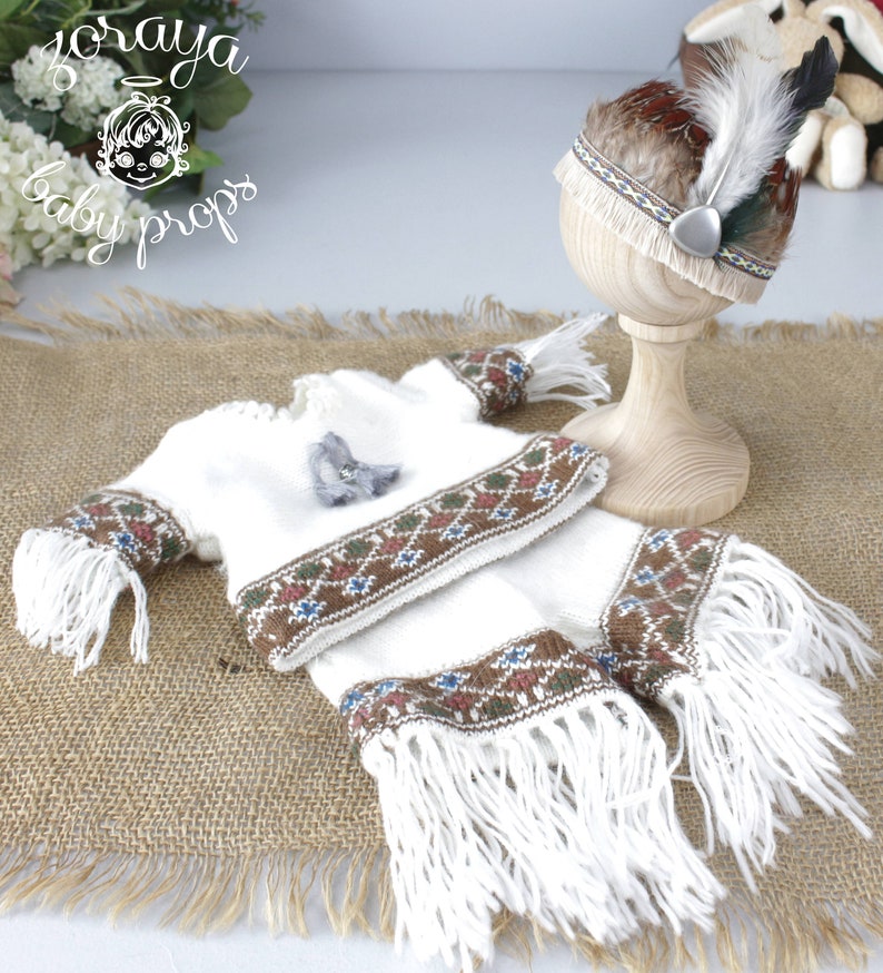 Newborn Native American Inspired Outfit: Feather Crown, Top, Pants ...