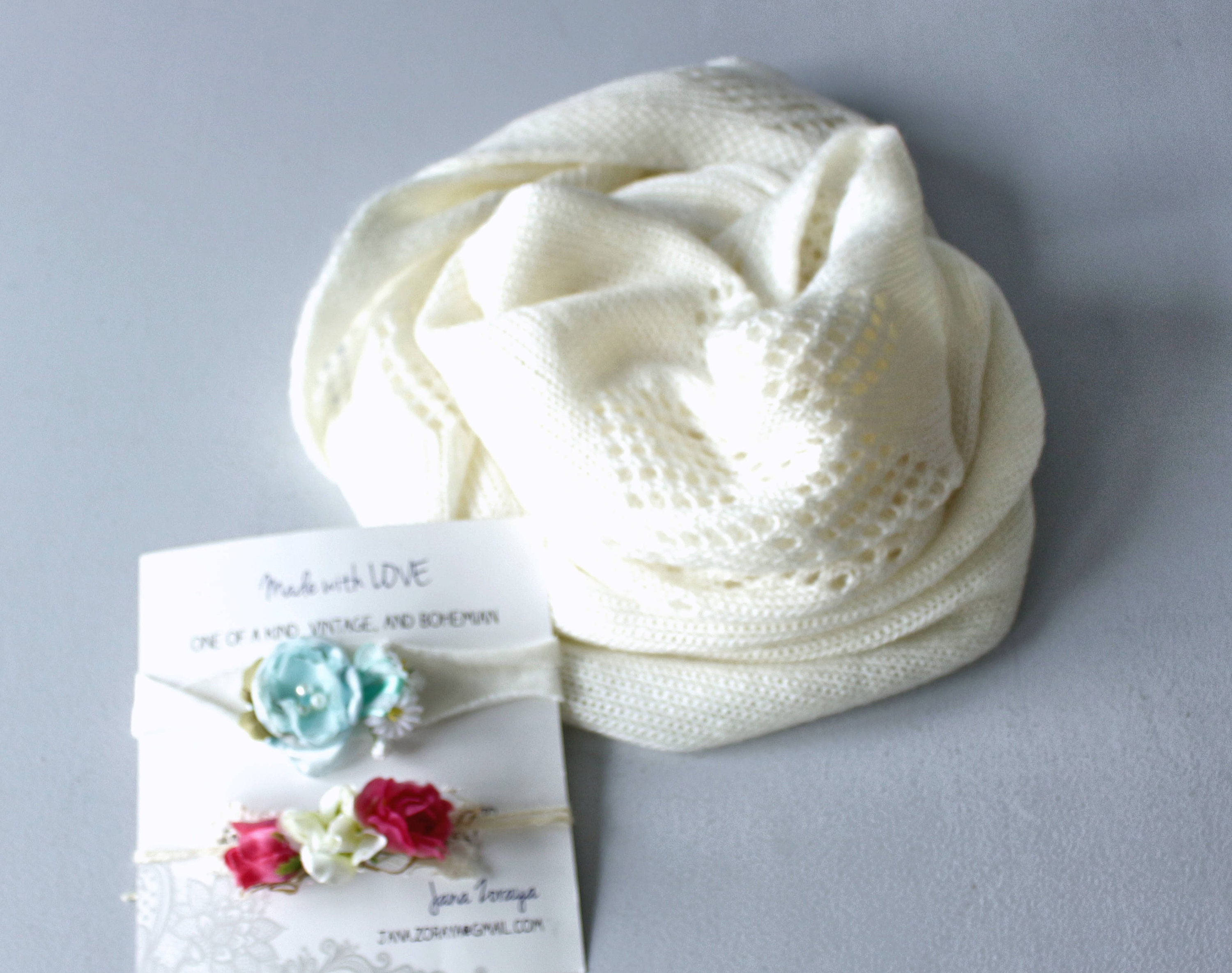 Extra Large Knitted Wrap Cream Textured Wrap and Tiebacks | Etsy