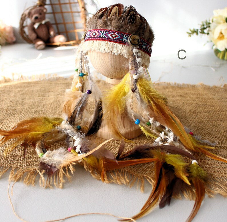 Native American Indian Inspired Props Feather Crowns | Etsy