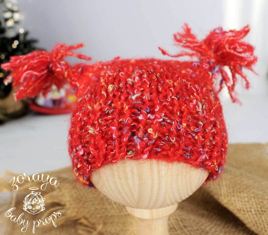 Red Baby Girl Boy Hats, Functional Winter Baby Hats, Newborn Hats ...