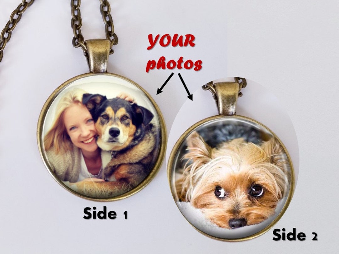 Dog Picture Necklace Pendant - Custom Pet Photo Necklace- Picture ...