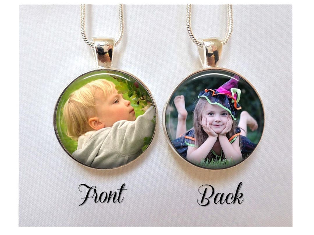 Picture Necklace Custom Children Photo Pendant Double Sided Photo Charm ...