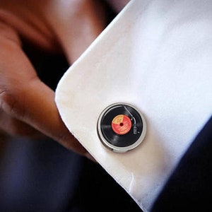 DJ Gift -vinyl Record Cufflinks, Music Lover Cuff Links, LP Record ...