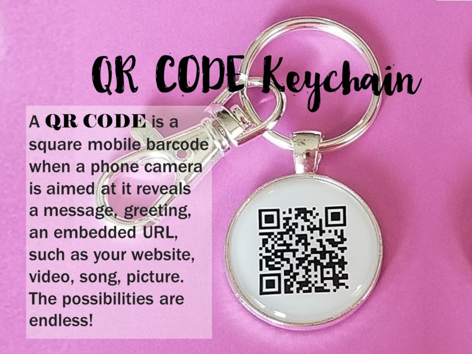 QR Code Keychain Custom Personalized Hidden Message For Etsy QR Code Keychain Custom Personalized Hidden Message For Etsy