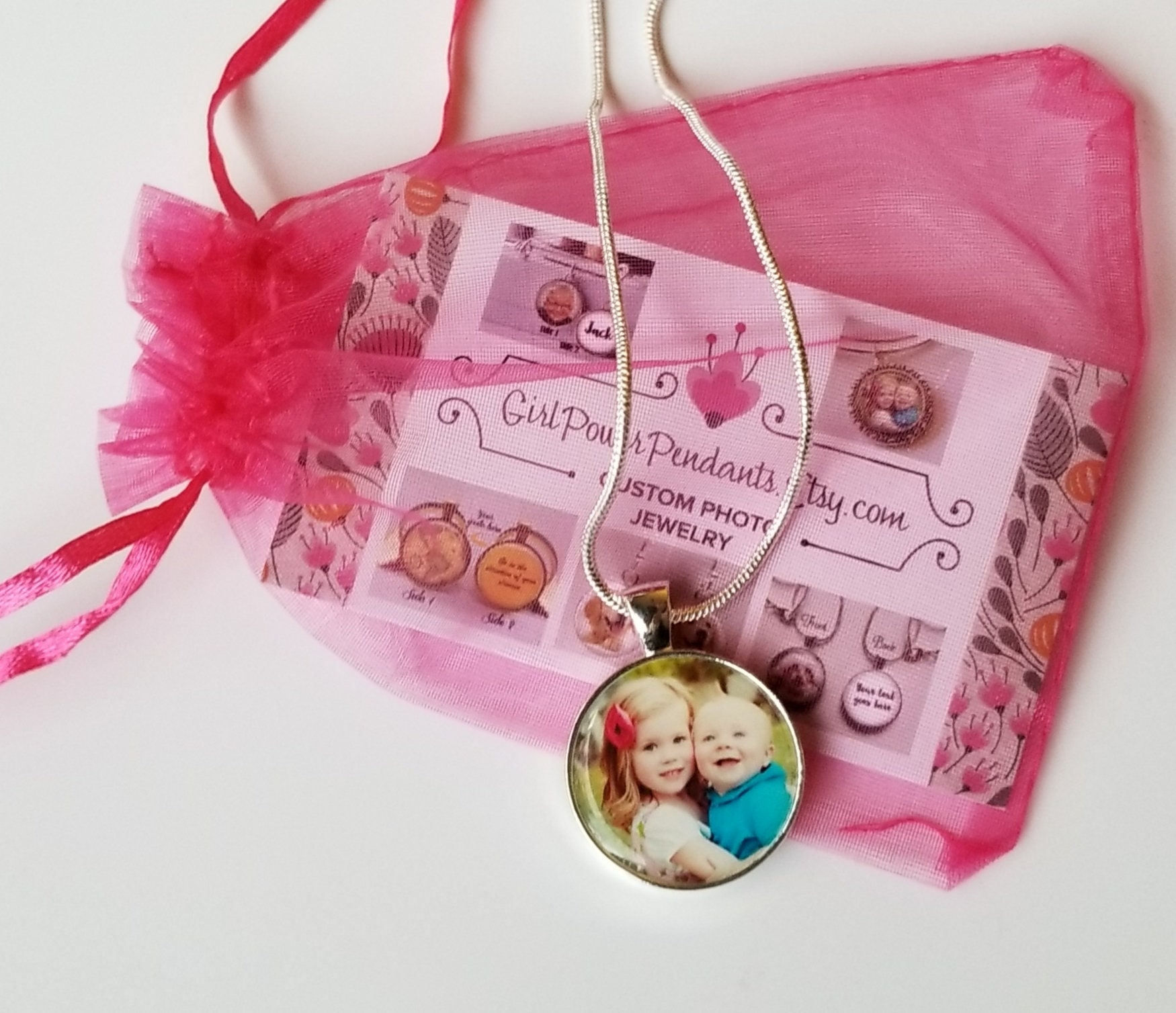 Large Double Sided Photo Keychain 1.25 Inch 2 Pictures of | Etsy