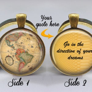 World Globe Keychain Map key chain Gift for world traveler | Etsy