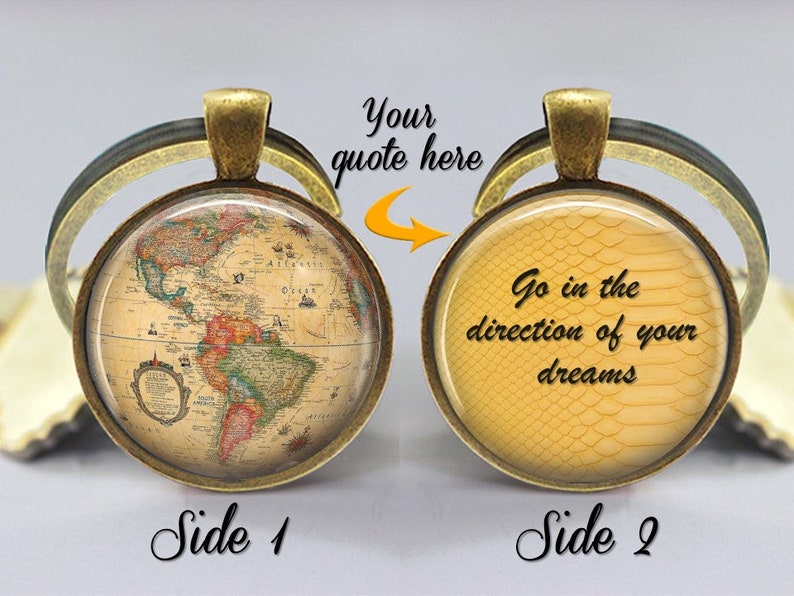 World Globe Keychain Map key chain Gift for world traveler | Etsy