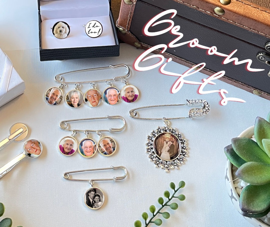 Gifts for Groom From Bride Memorial Pins With 1 2 3 or 5 Charms Dog ...