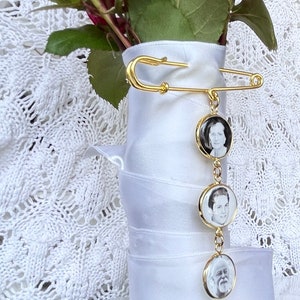 Bridal Bouquet Photo Charms Dangle Set With Multiple Pictures on Gold ...