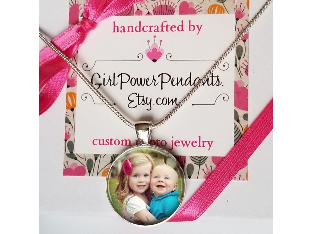 Photo Necklace - Custom Photo Pendant - Photo Charm Kids Children Baby ...