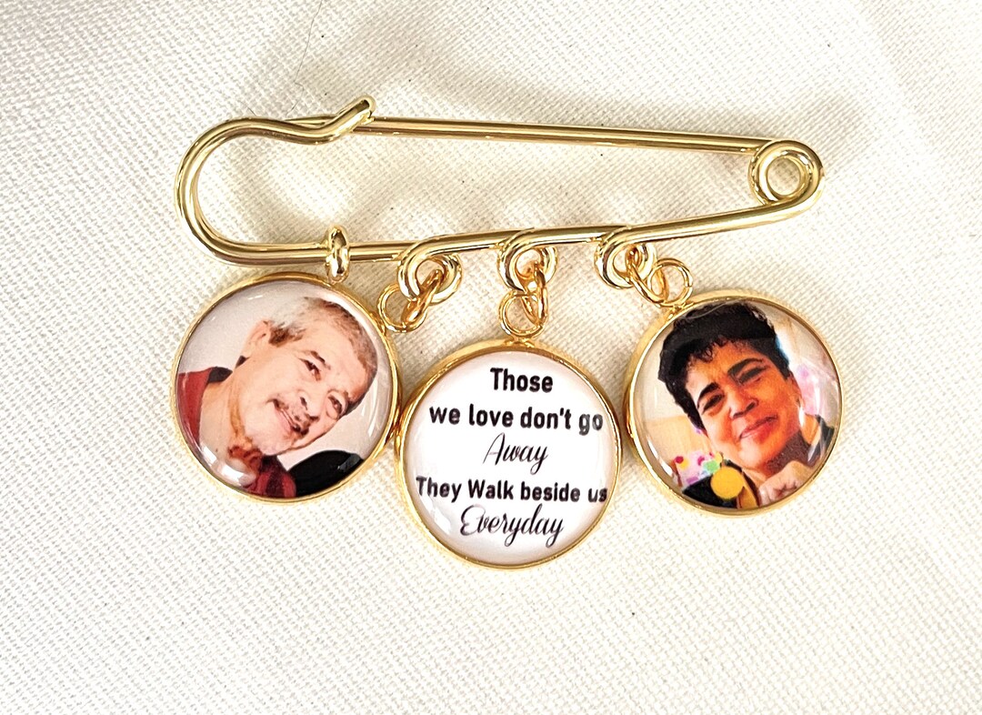 Memorial Photo Lapel Pin in Gold Custom Memorial Photo Boutonniere ...