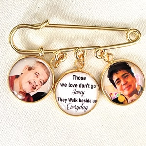 Memorial Photo Lapel Pin in Gold Custom Memorial Photo Boutonniere ...