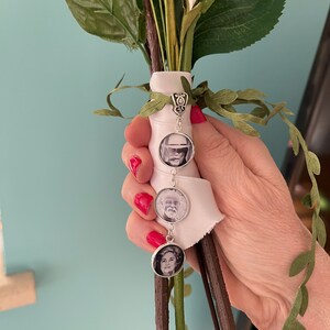 Bridal Bouquet Photo Charm Dangle Set Double Sided With 6 Pictures or 3 ...
