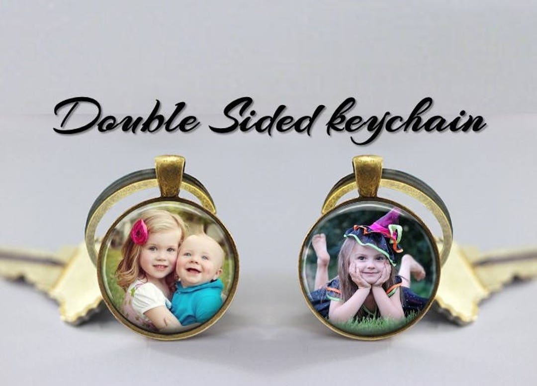 Photo Keychain Custom Children Keyring Double Sided Photo Keychain ...