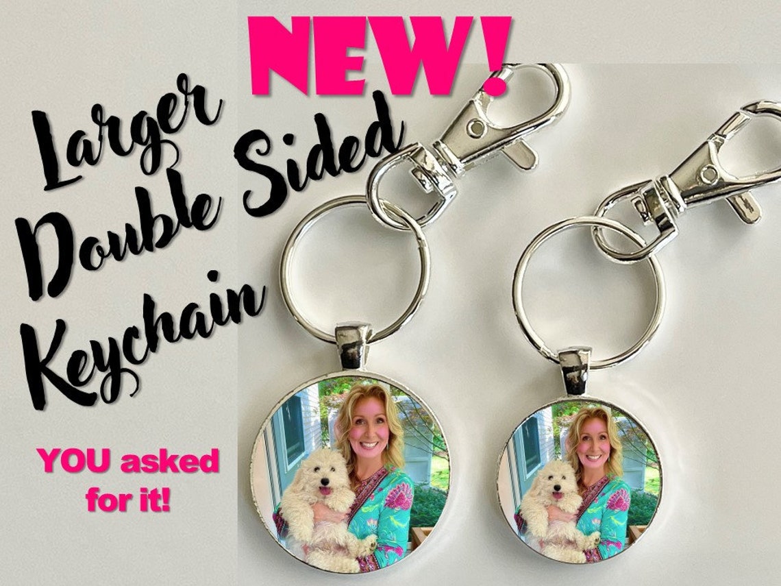 Large Double Sided Photo Keychain 1.25 Inch 2 Pictures of - Etsy