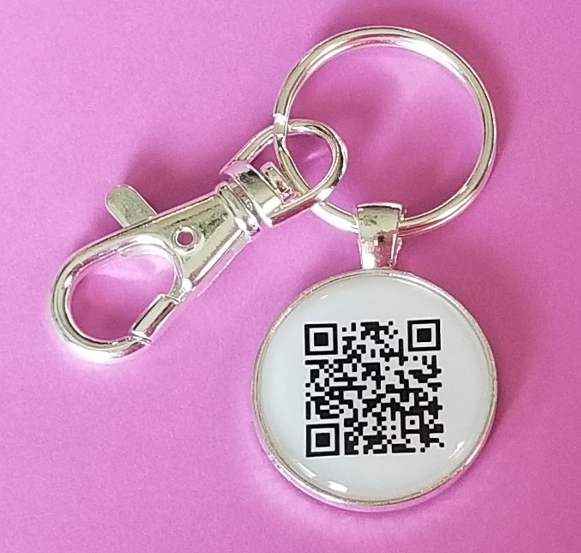 QR Code Keychain Custom Personalized Hidden Message or | Etsy QR Code Keychain Custom Personalized Hidden Message or | Etsy
