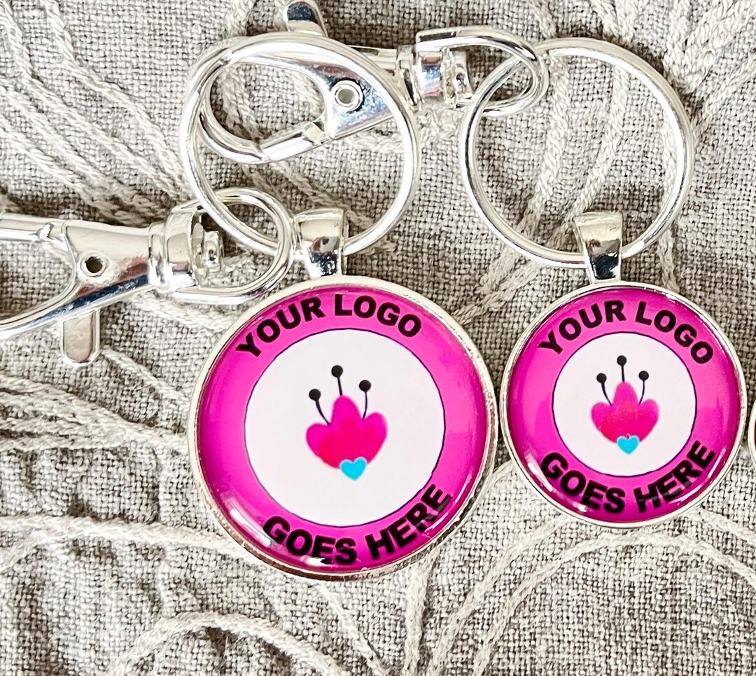 Double Sided Logo Keychain - Personalized Company Logo Key Ring for ...