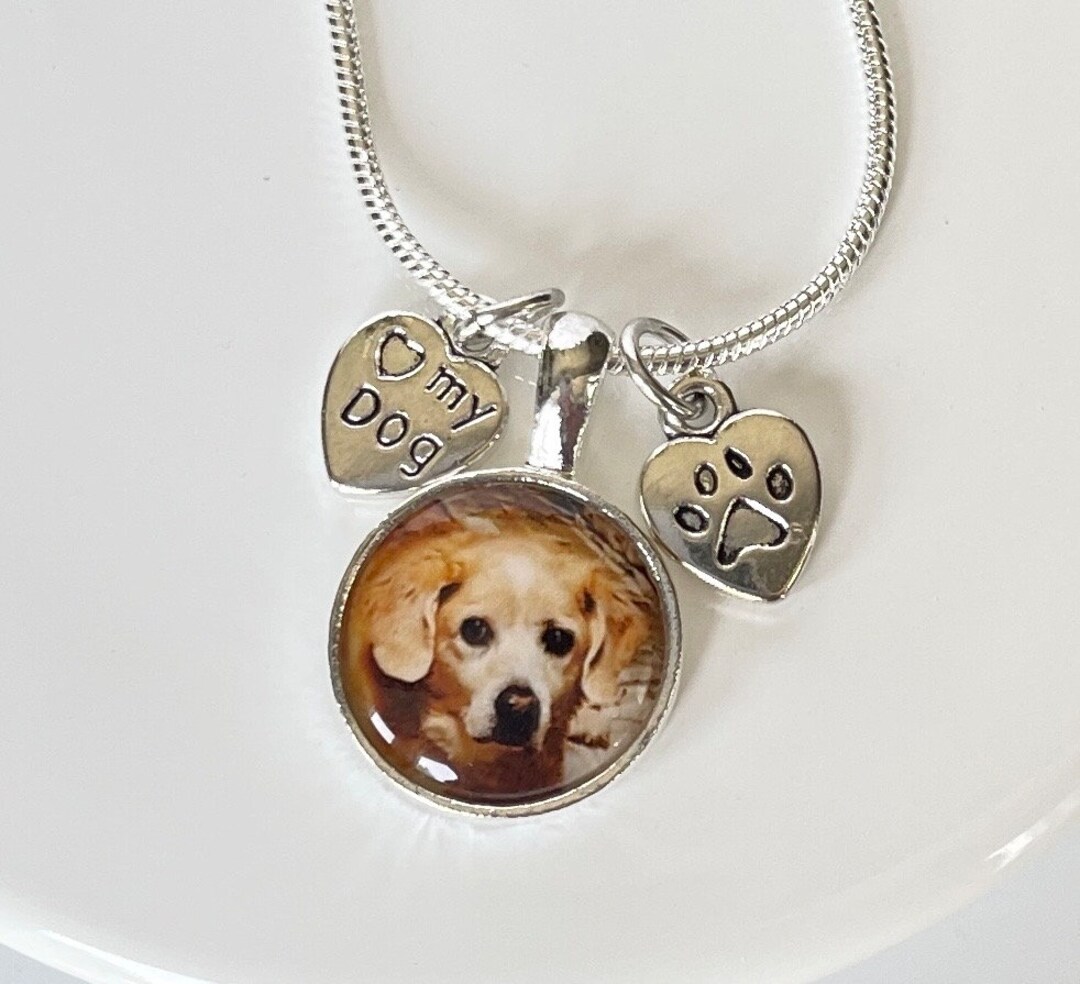 Dog Charm Necklace - Custom Dog Photo Charm- Your Dog Picture on a ...