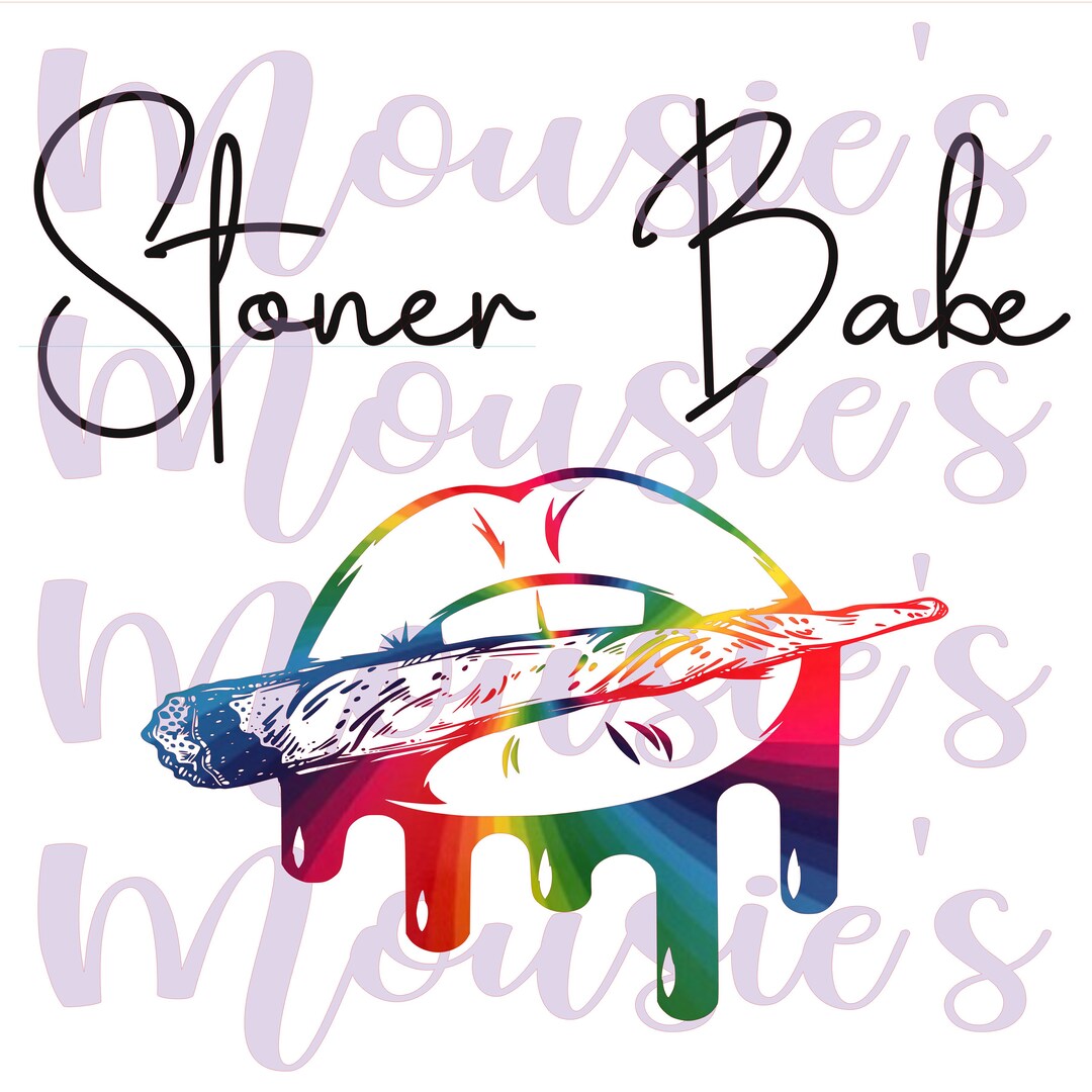 Stoner Babe Rainbow Drip Lips Cannabis Digital PNG File - Etsy