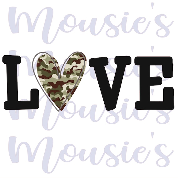 Camo Heart LOVE PNG Digital File | Etsy