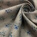 Cotton Reproduction Fabric - Blue Floral Sprigs on Patterned Grey ...