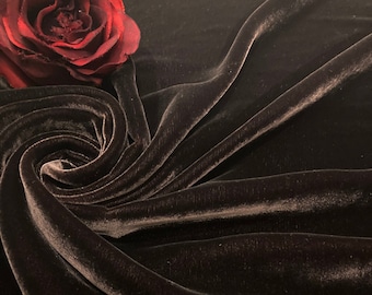 CHOCOLATE BROWN Silk Velvet Fabric - Etsy