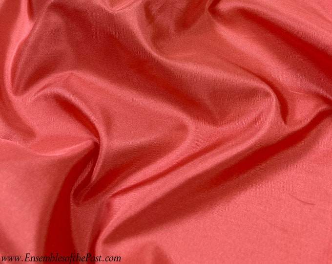 Silk Taffeta Fabric - Sunrise Pink Solid - Salmon Pink - Smooth Silk Taffeta - 100% Silk - by ...