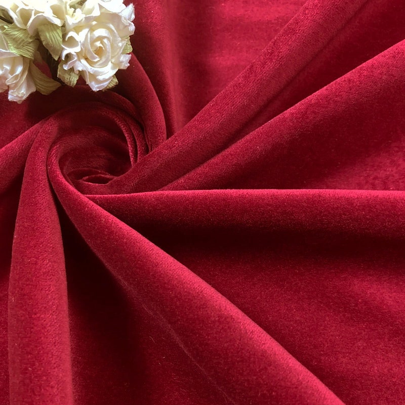 Red Velvet Fabric - Etsy