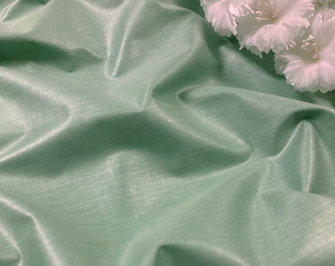 Polished Cotton Fabric - Seafoam Green - Glazed Cotton - 100% Cotton ...
